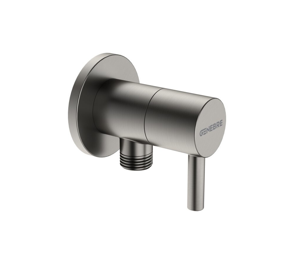 GENEBRE: Brushed metal 1/2" x 3/8" angle valve