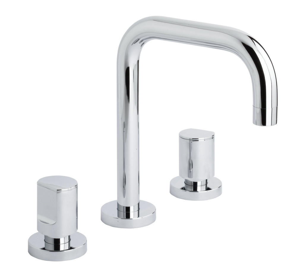 GENEBRE: Widespread wash-basin mixer with straight pipe spout Chromed Kalo