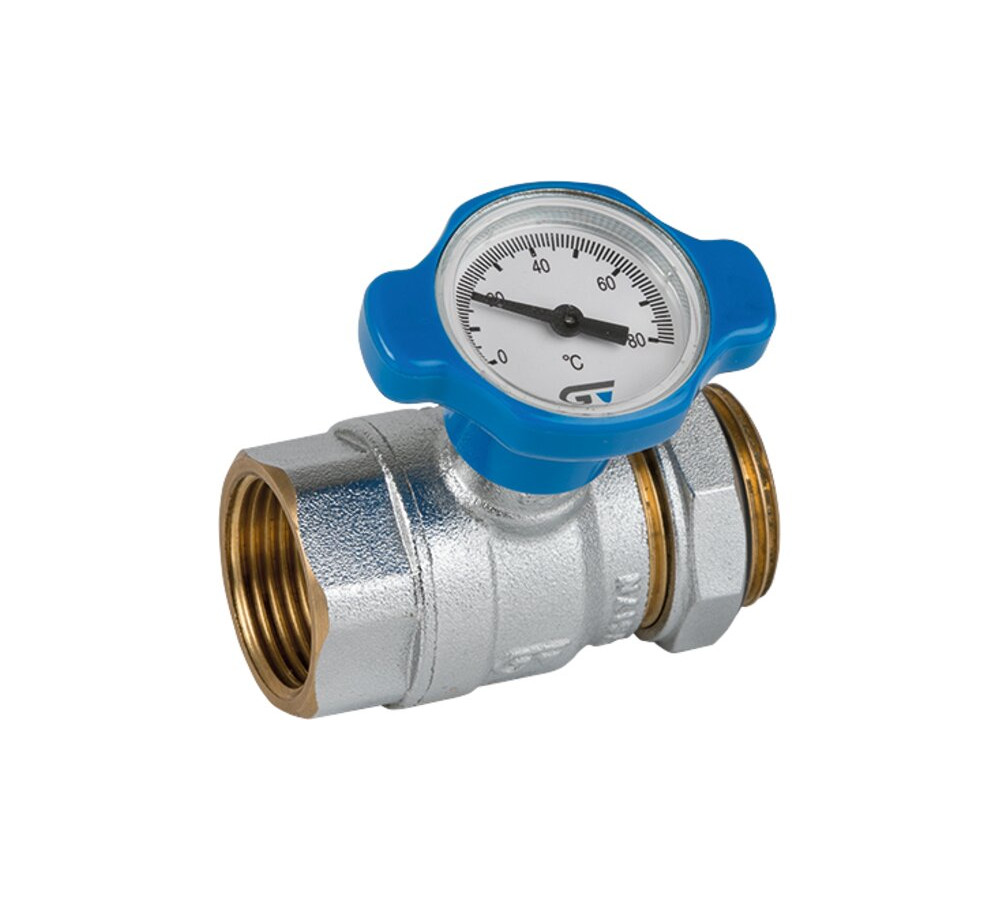 GENEBRE: Ball valve with thermometer for cold water manifold